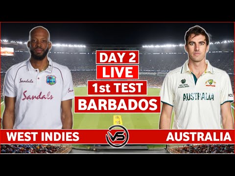 West Indies vs Australia 1st Test Day 2 Live Match | WI vs AUS 1st Test Live Scores & Commentary