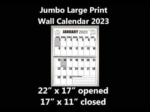 Jumbo Large Print Wall 2023 Calendar from the Large Print Calendar Company