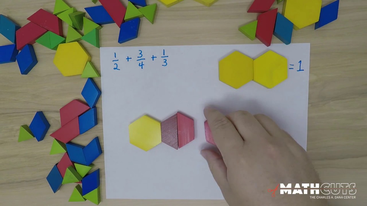 MathCuts   Pattern Blocks Adding Fractions