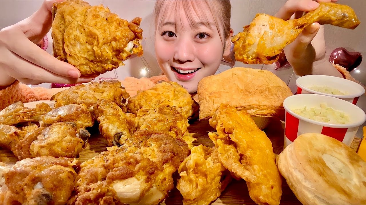 ASMR KFC Fried Chicken【Mukbang/ Eating Sounds】【English subtitles】