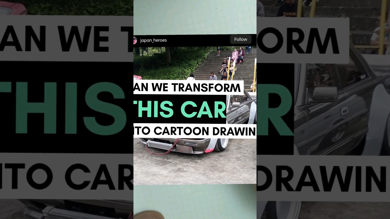 cartoon car drawing in just 30 SECONDS #gta #games #gtasanandreas #carenthusiast #jdm #toyota #civic