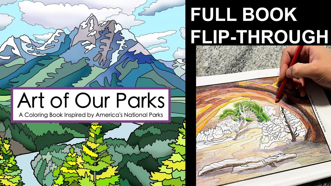 Art of Our Parks Coloring Book Flip-Through!