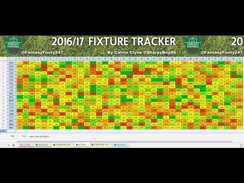 FPL Customisable Fixture Tracker 2016/17 Tutorial