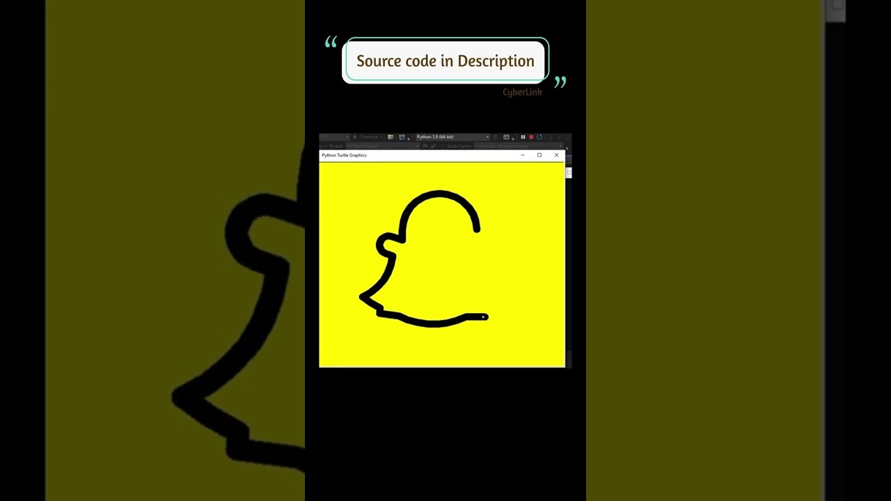 Create a Snapchat logo using python turtle programming language under 1min #shorts #python #python3
