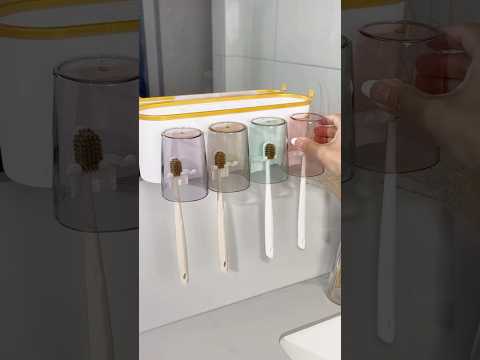 Wall-Mounted Bathroom Organizer Set with Automatic Toothpaste Dispenser, Toothbrush Holder, and