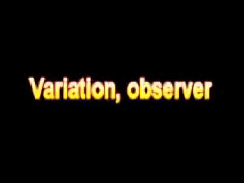 What Is The Definition Of Variation, observer