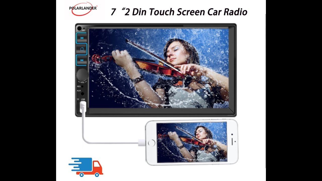 7 inch 2 Din Touch Screen Stereo Receiver MP5 Car Radio Bluetooth MirrorLink Carplay Display GPS/FM