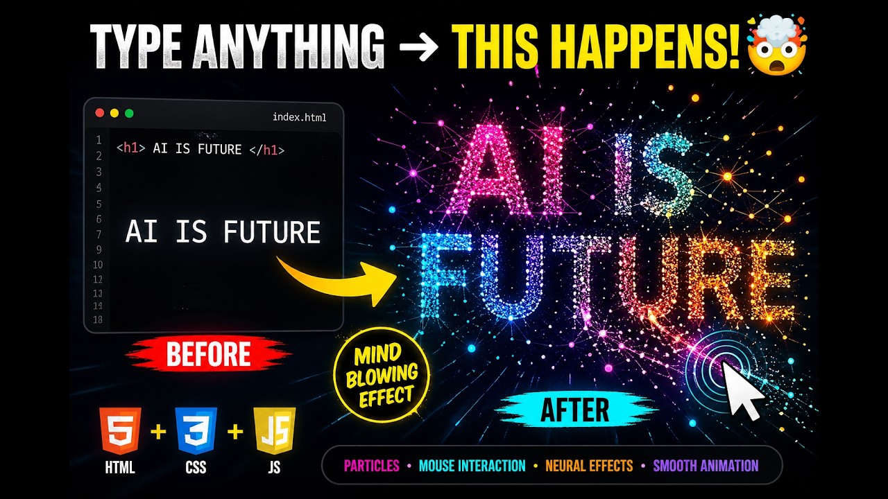 Type Anything → This Particle Animation Happens! (JavaScript Magic)