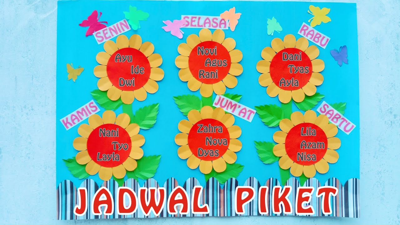 Cara Membuat Jadwal Piket Kreatif I Classroom Decoration Ideas I Hiasan Dinding Kelas
