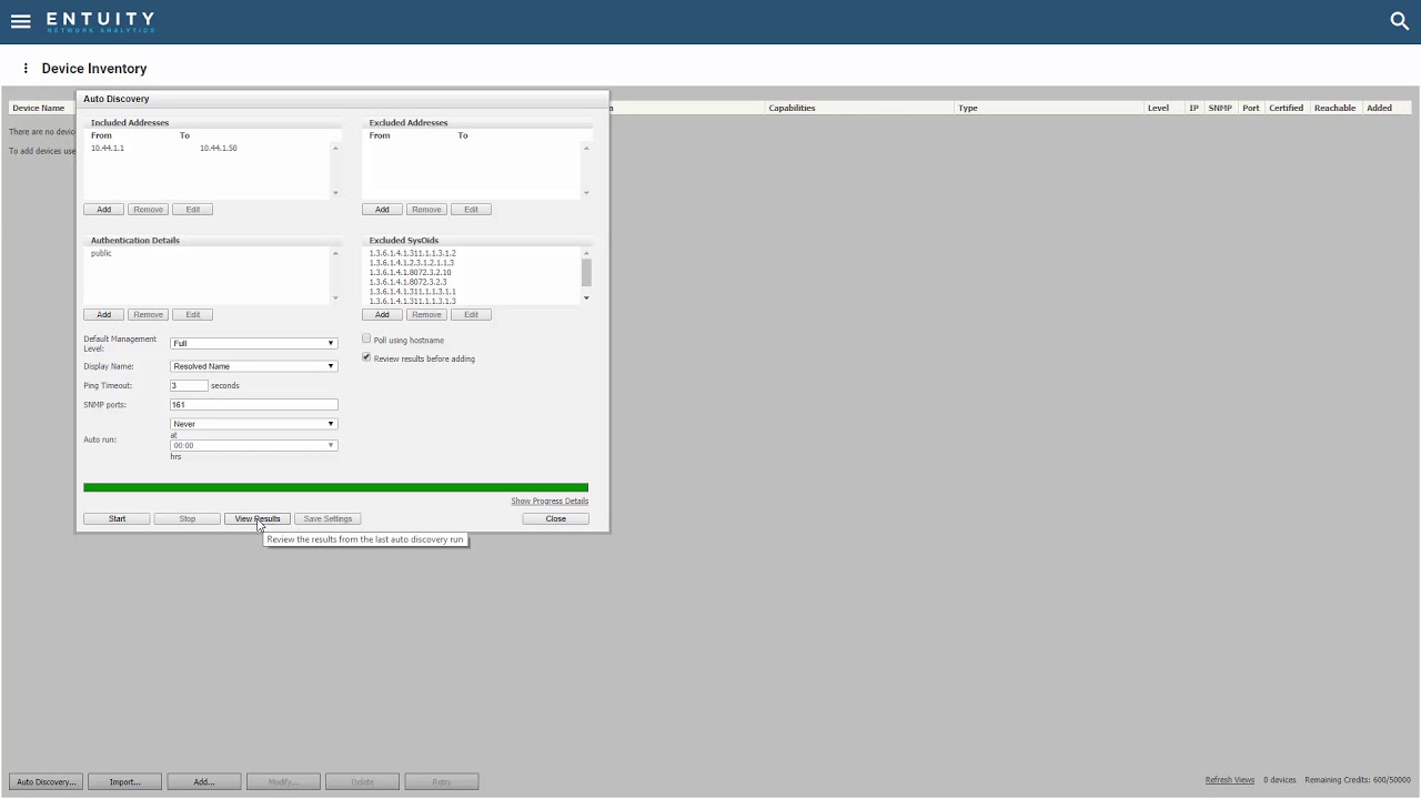 Running Auto Discovery