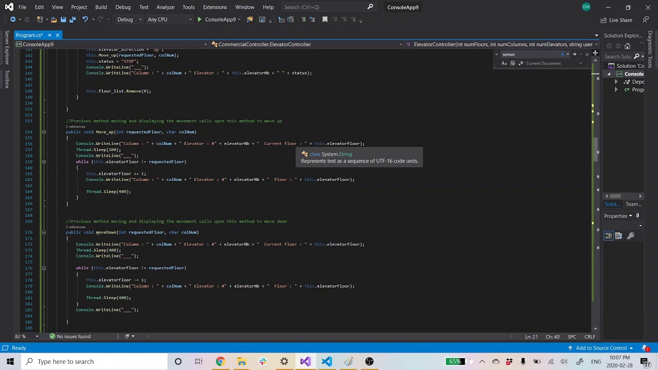 C# Rocket Elevators Commercial Controller