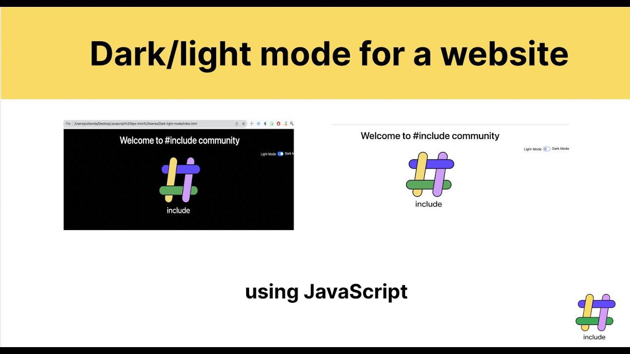 Dark Mode and Light Mode Switch Using JavaScript - Create Stylish User Interfaces