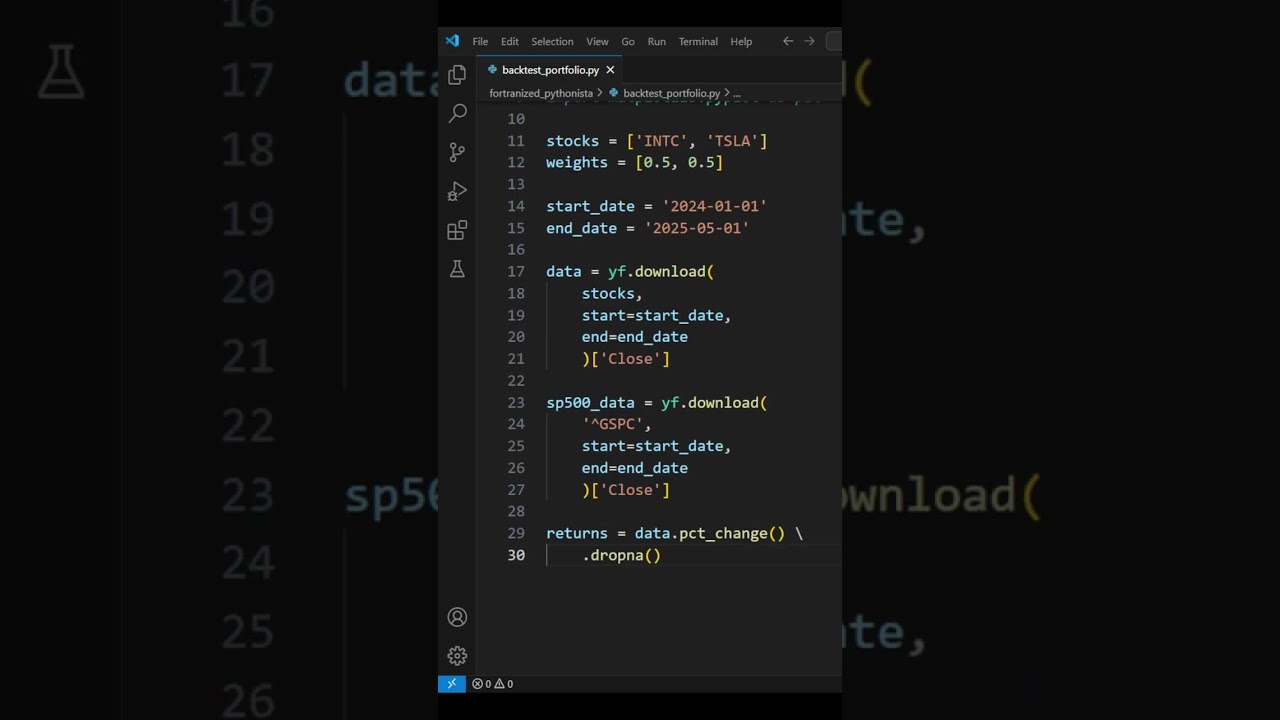 How to backtest a stock portfolio #python