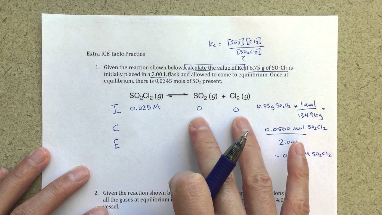 General Chemistry III - Extra ICE-Table Practice 1 of 2