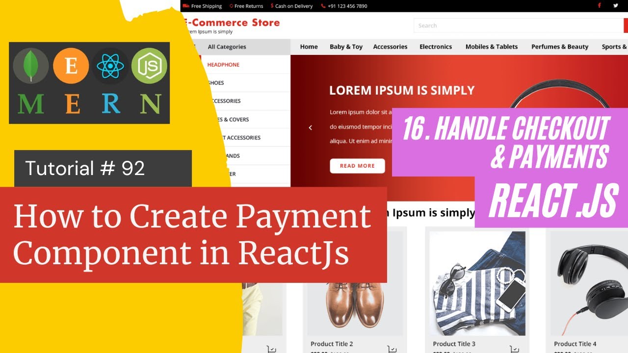 React js Tutorial # 92| How to Create Payment Component in  ReactJs |E-Commerce site