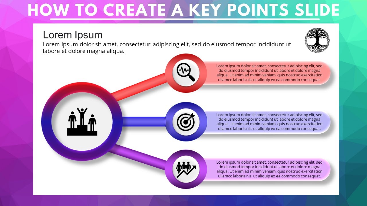 PowerPoint Tutorial: Key Points PowerPoint Presentation | Vertical List Infographic