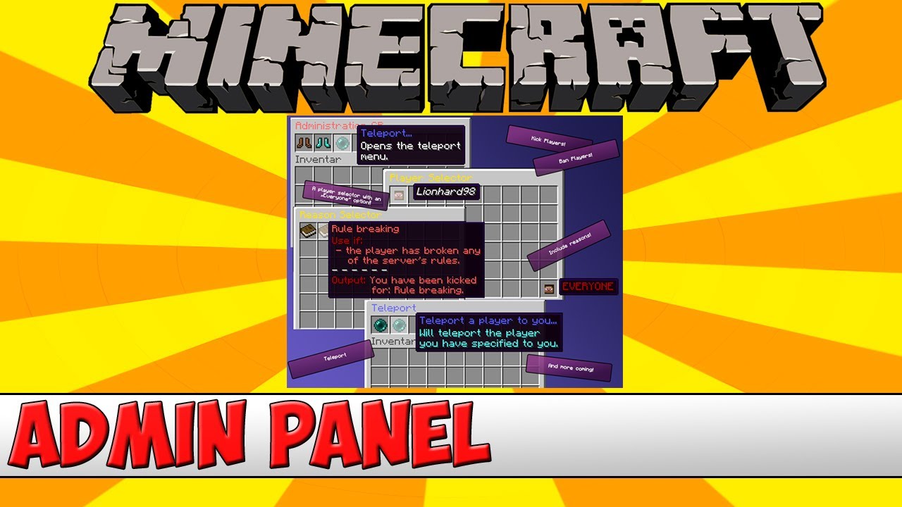 Minecraft Bukkit Plugin - Admin Panel - Tutorial
