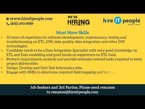 Data Management - Data Integration Jobs | Informatica Jobs | Pittsburgh, PA | Job ID: 34420 |