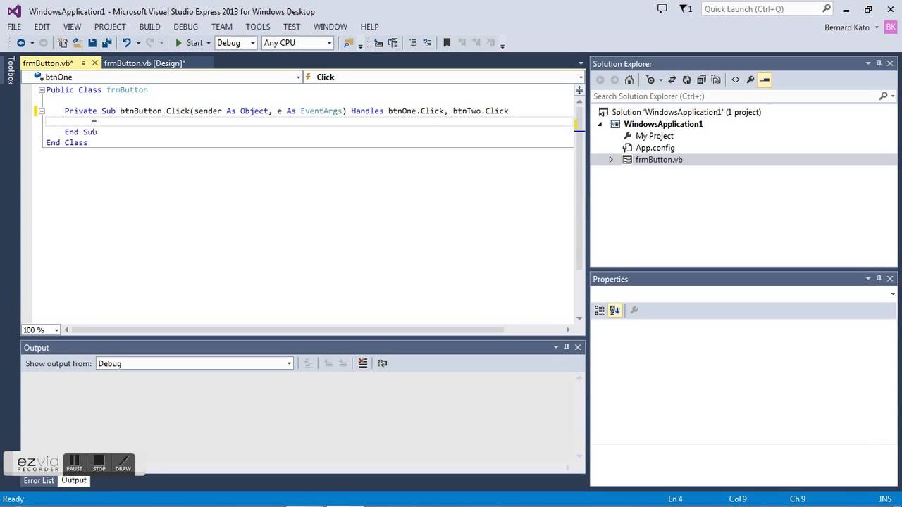 Visual Basic example creating textbox and buttons