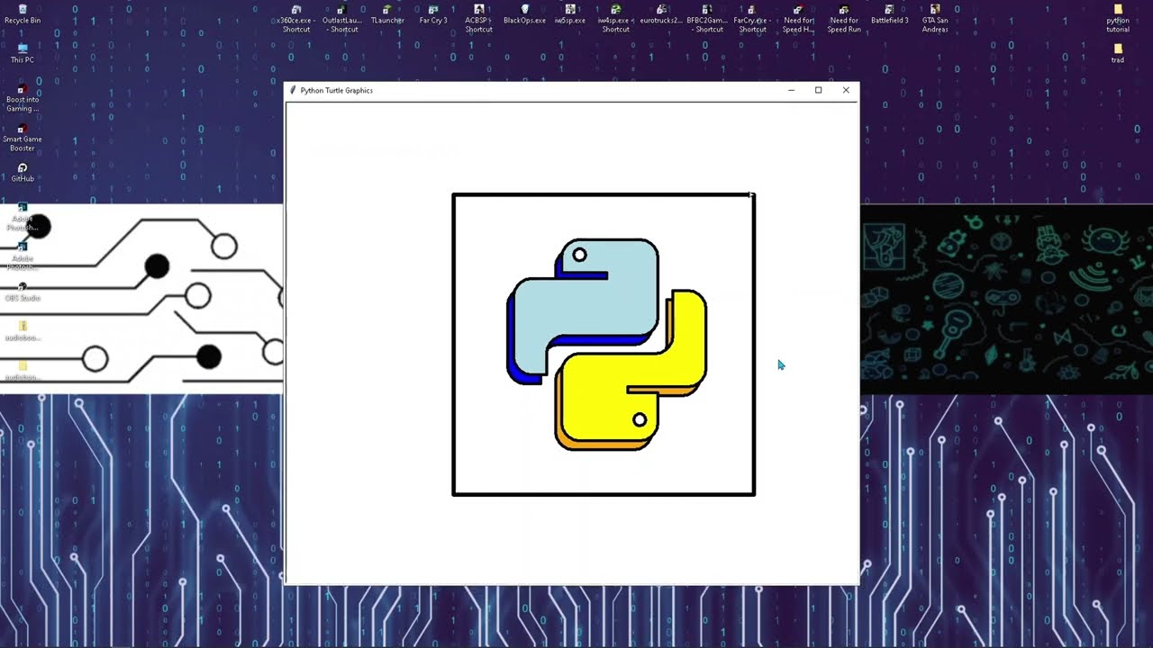 how to make 3D python logo using python | turtle || D TECH