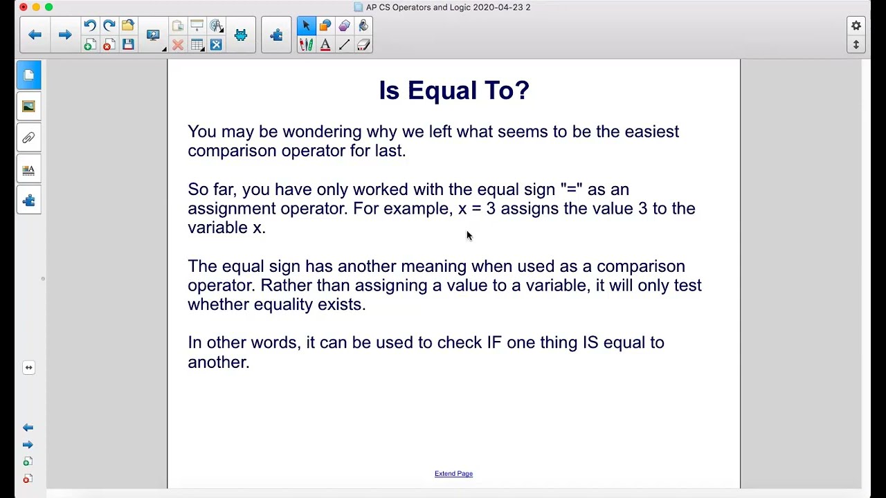 Comparison Operators Pt 3