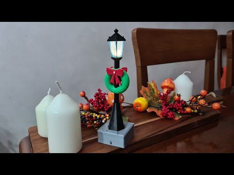 STL file Christmas Streetlamp with Bows and Garland・3D printing design ...