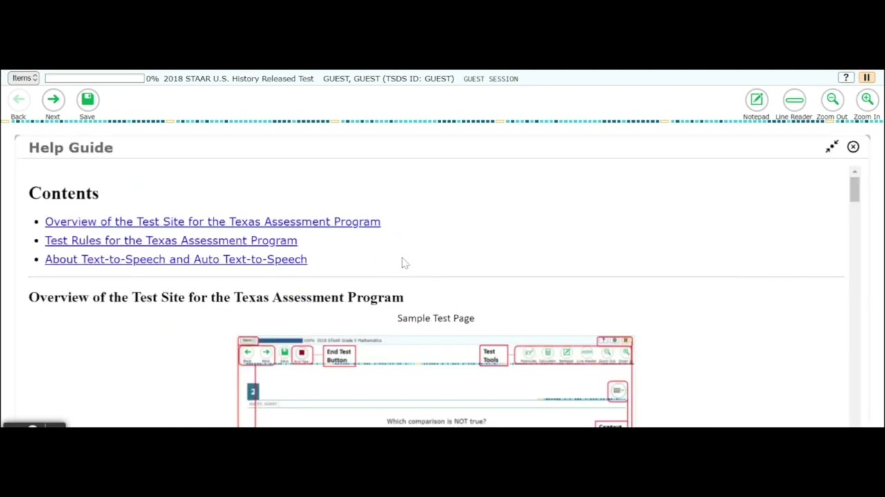 STAAR Online Feature Video - Help
