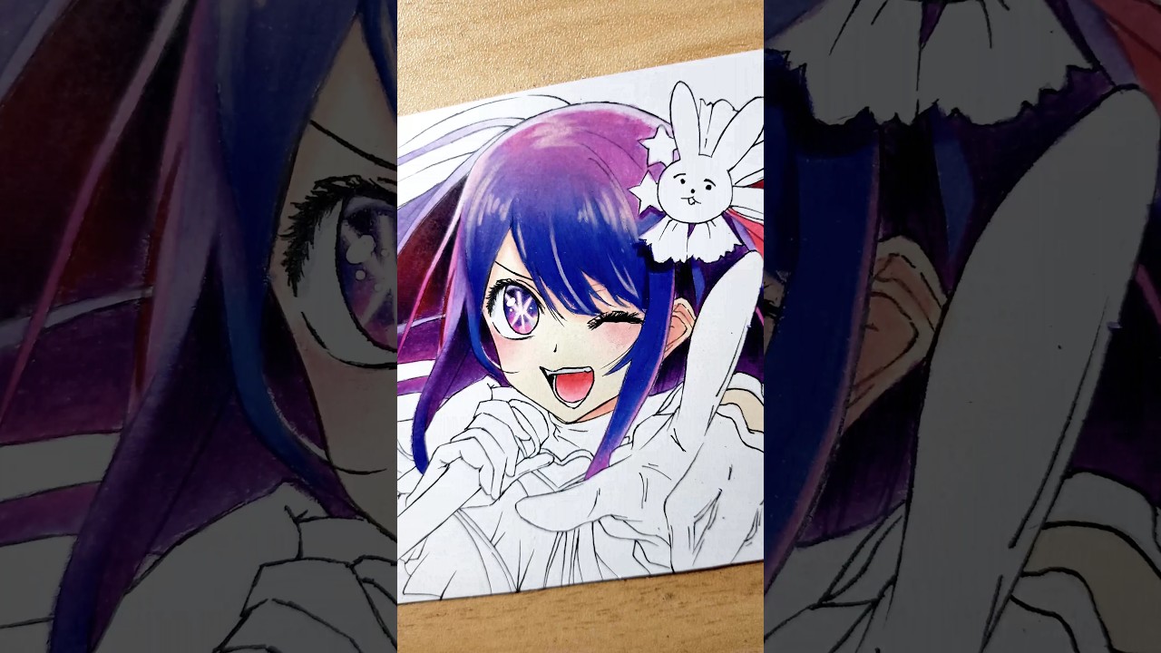 Drawing Ai Hoshino #fyp #animegirl #anime #shorts #aihoshino #painting #prismacolor