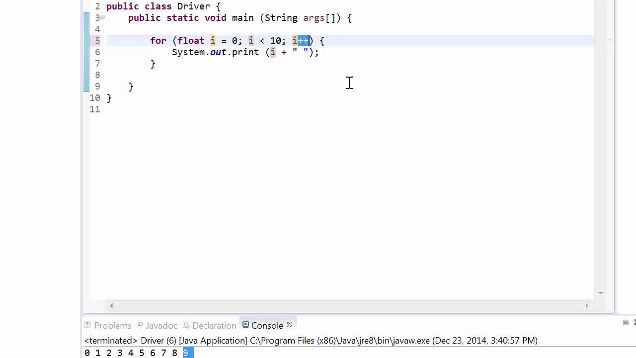 Tutorial 6 - The for Loop