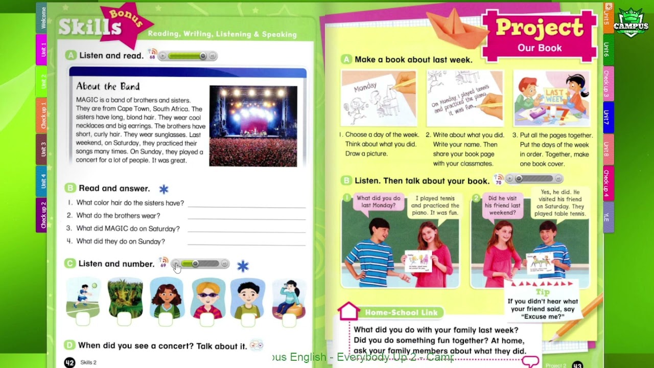 Everybody Up 4 - Check Up 2 - Units 3 and 4 - Skills bonus