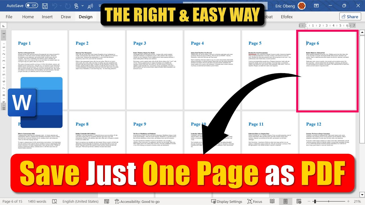 How to Save Just One Page as PDF in Word Quick & Easy!