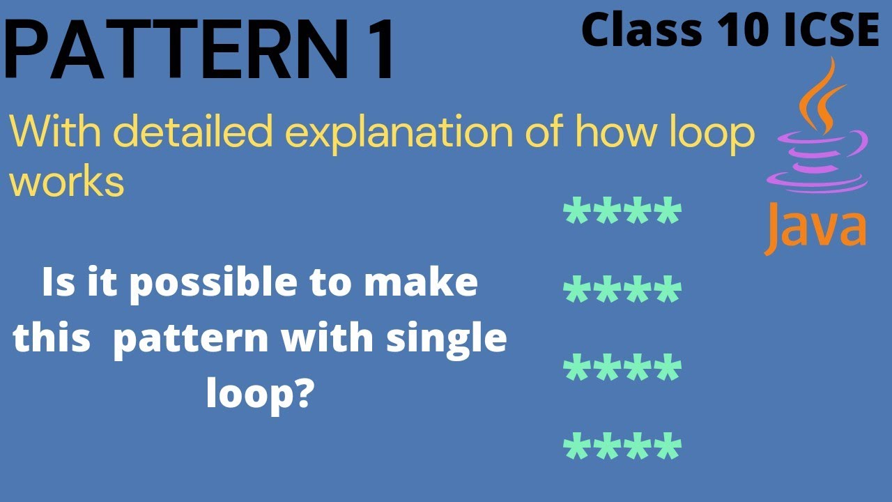 pattern 1 | nested loop | icse computer application | java | 2023 | learn easily | patterns in java