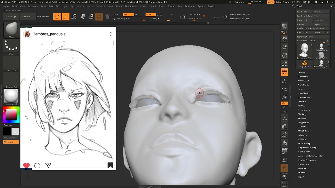 Princess Mononoke - Zbrush Speedsculpt Timelapse