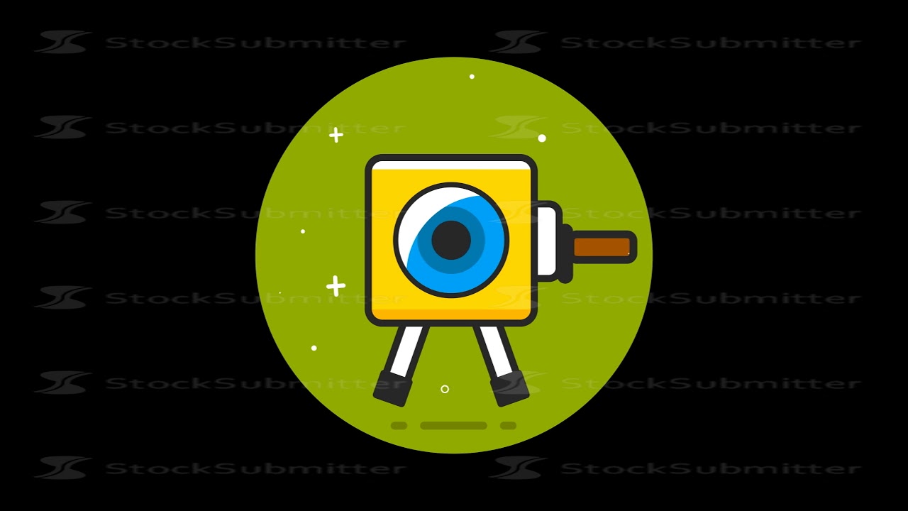 Video Camera flat icon animated with alpha channel