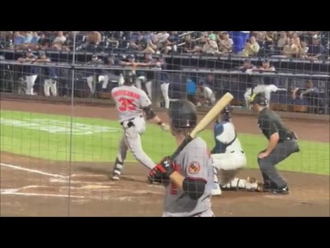 Hunter Bigge HIT IN FACE by Foul Ball; STRETCHERED, CARTED OFF FIELD