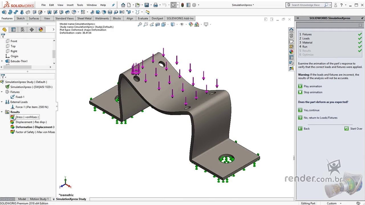 38 - Training Using SimulationXPress | SolidWorks 2018 Part