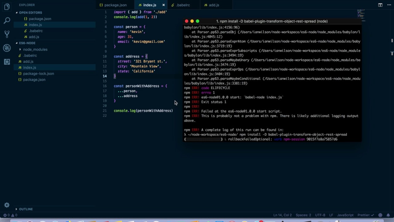 How to Setup ES6 for Node.js using Babel