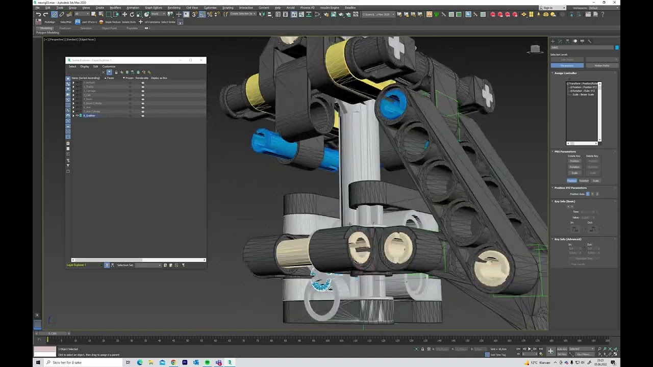 Part 3 - 3dsmax Lego Excavator Mechanical Rigging Tutorial
