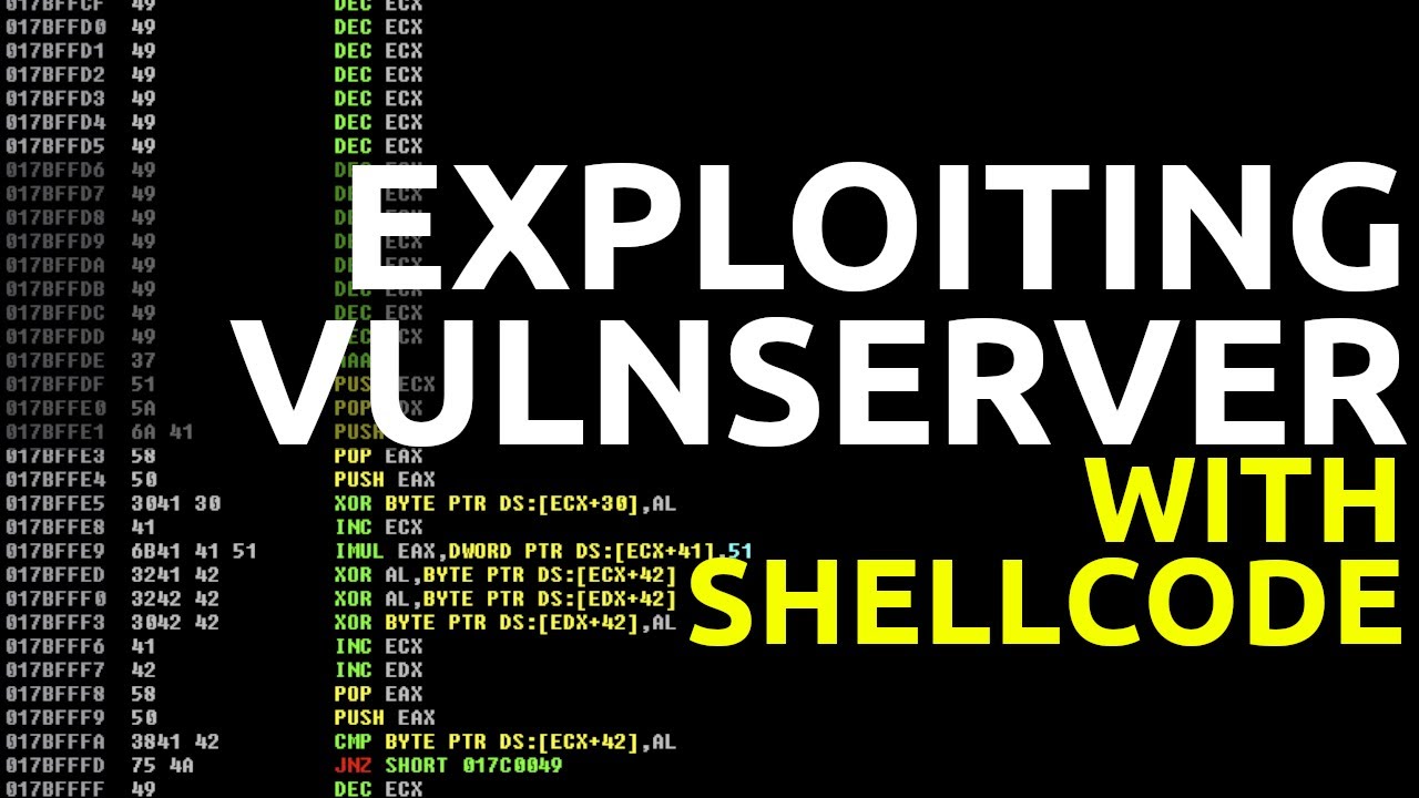 VULNSERVER Exploit: HTER w/ Assembly & Shellcode