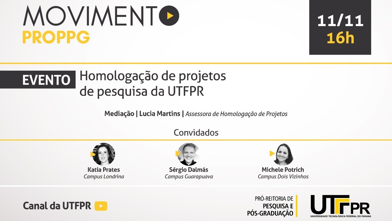 Elaboração e homologação de projetos de pesquisa científica e tecnológica na UTFPR