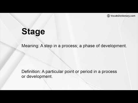 Stage Meaning
