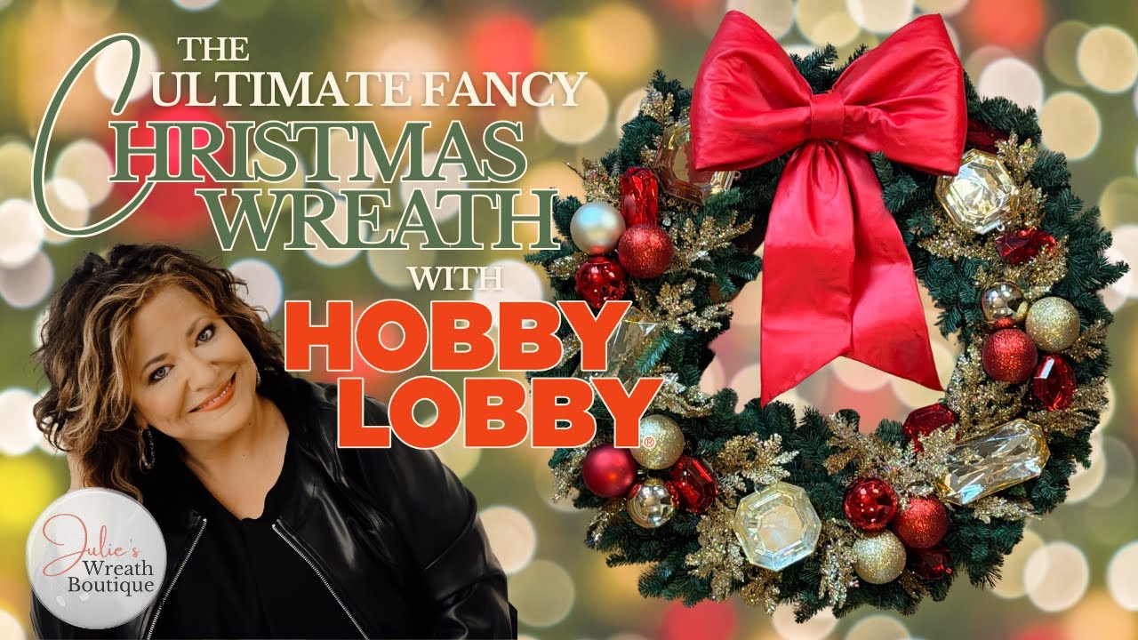 Fancy Christmas Wreath Tutorial with Hobby Lobby | Classic Red & Gold