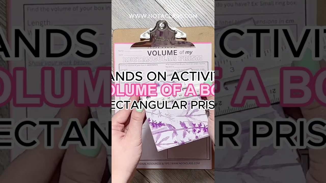 Volume of Rectangular Prisms Hands on Math Activities, Worksheets or Centers