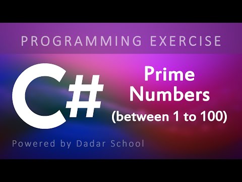 C# Program to Print All the Prime Numbers between 1 to 100 | Programming Exercise