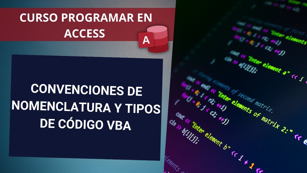 11. Convenciones de nomenclatura y tipos de código VBA