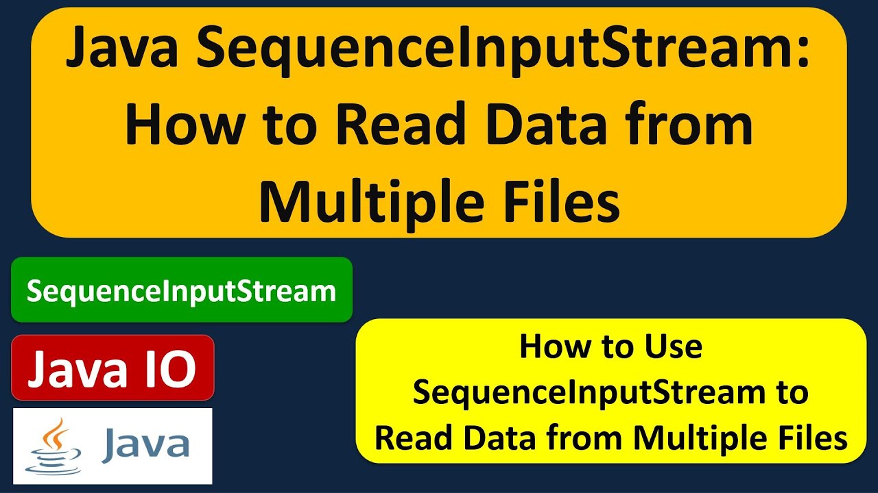 Java SequenceInputStream: How to Read Data from Multiple Files | Java IO | Java Tutorial