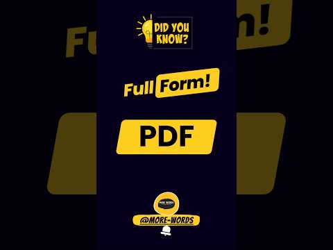 PDF full form, full form of important words , full form of PDF , #shortsfeed, #shorts