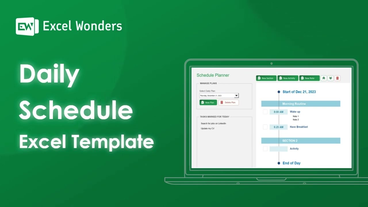 Maximize Your Daily Productivity With Excel!! - Daily Schedule Planner Excel Template
