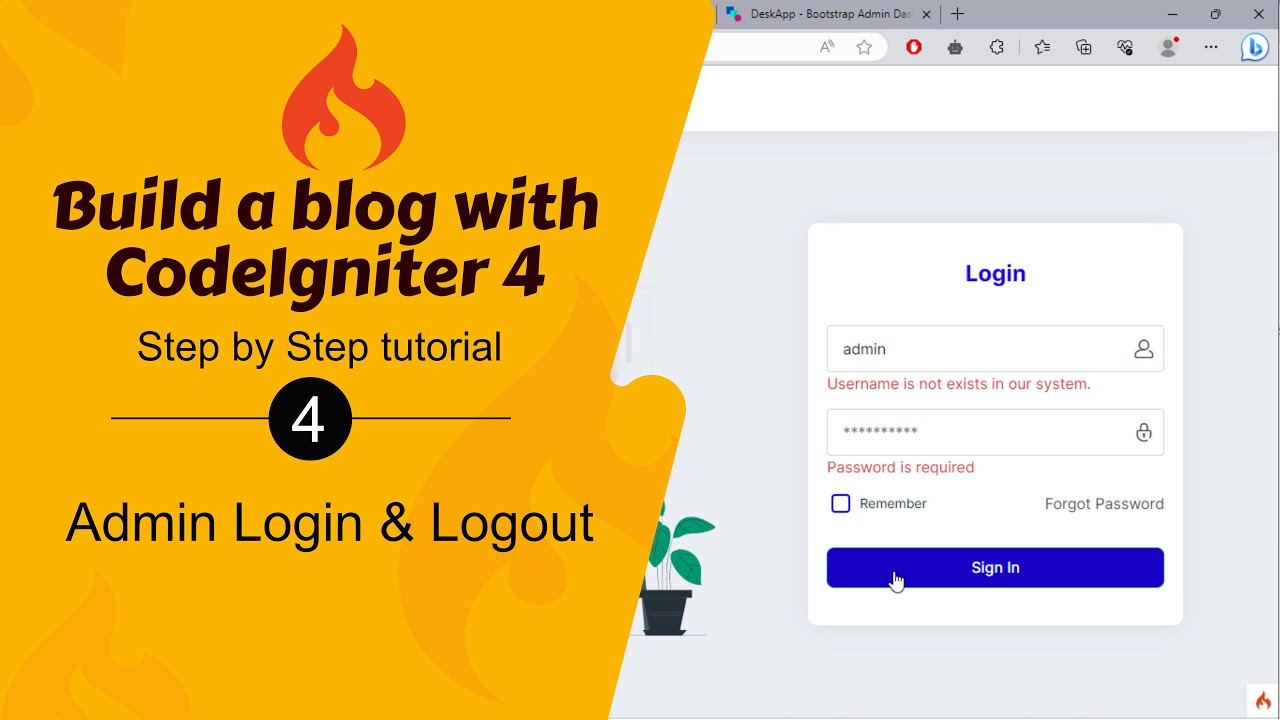 #4. CodeIgniter 4 Admin Login and Logout Tutorial