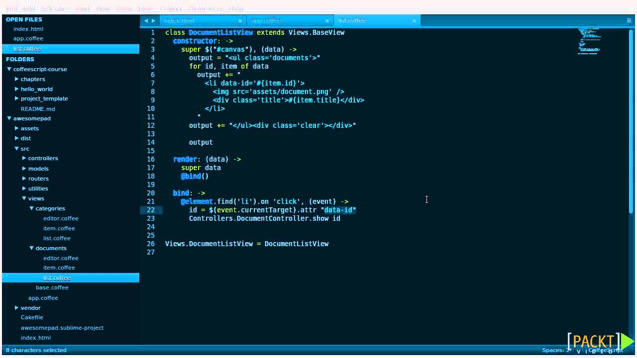 Building an Application with CoffeeScript Tutorial: Local Events  | packtpub.com